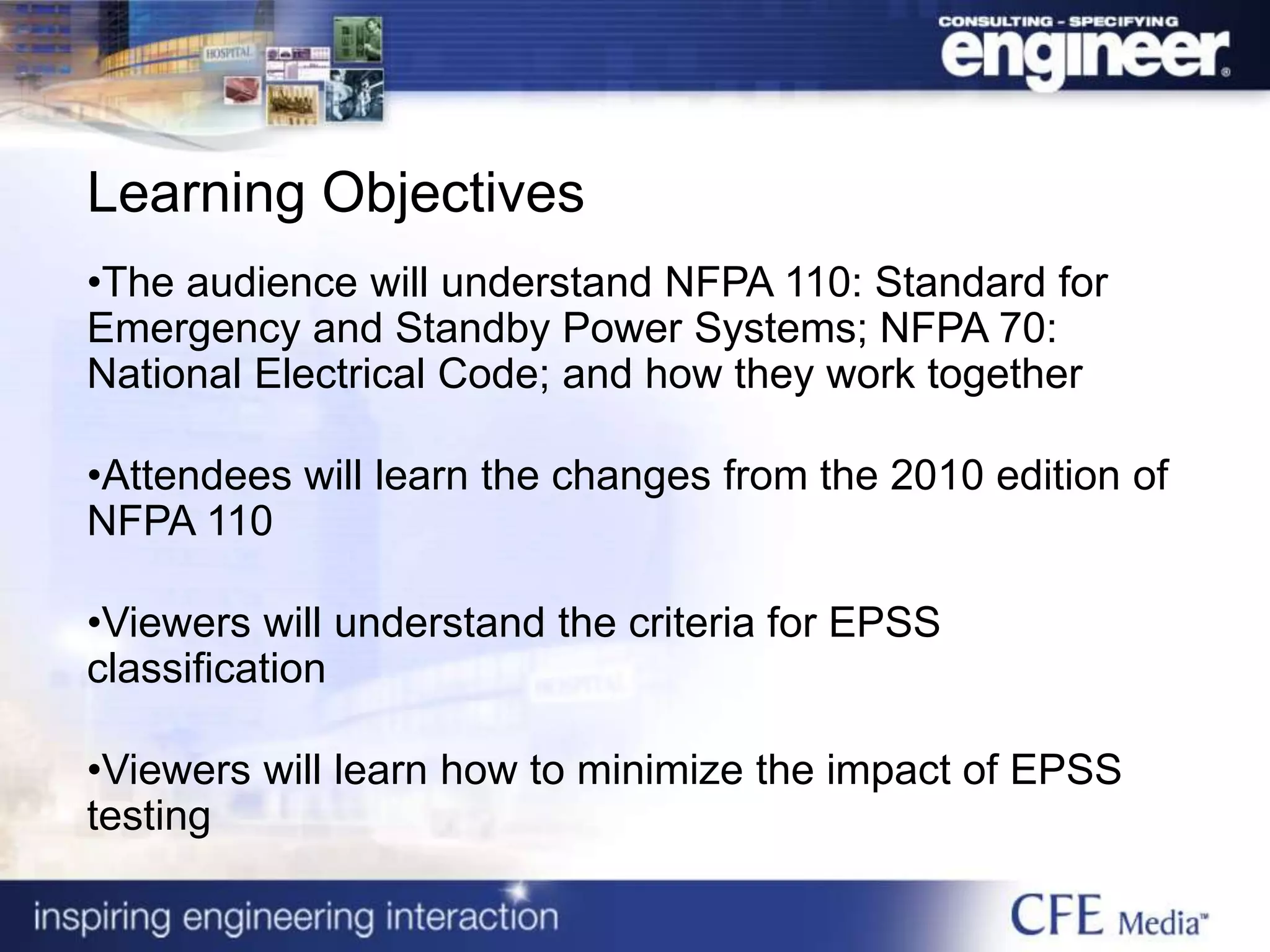 Critical Power: NFPA 110: Standard for Emergency and Standby Power | PPTX
