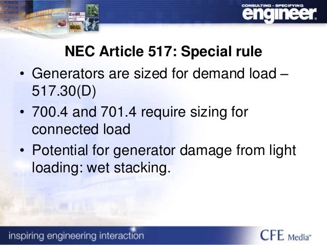 Critical Power: NFPA 110: Standard for Emergency and Standby Power
