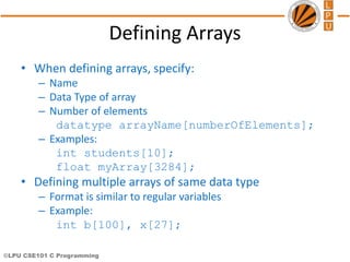 Array and functions | PPT