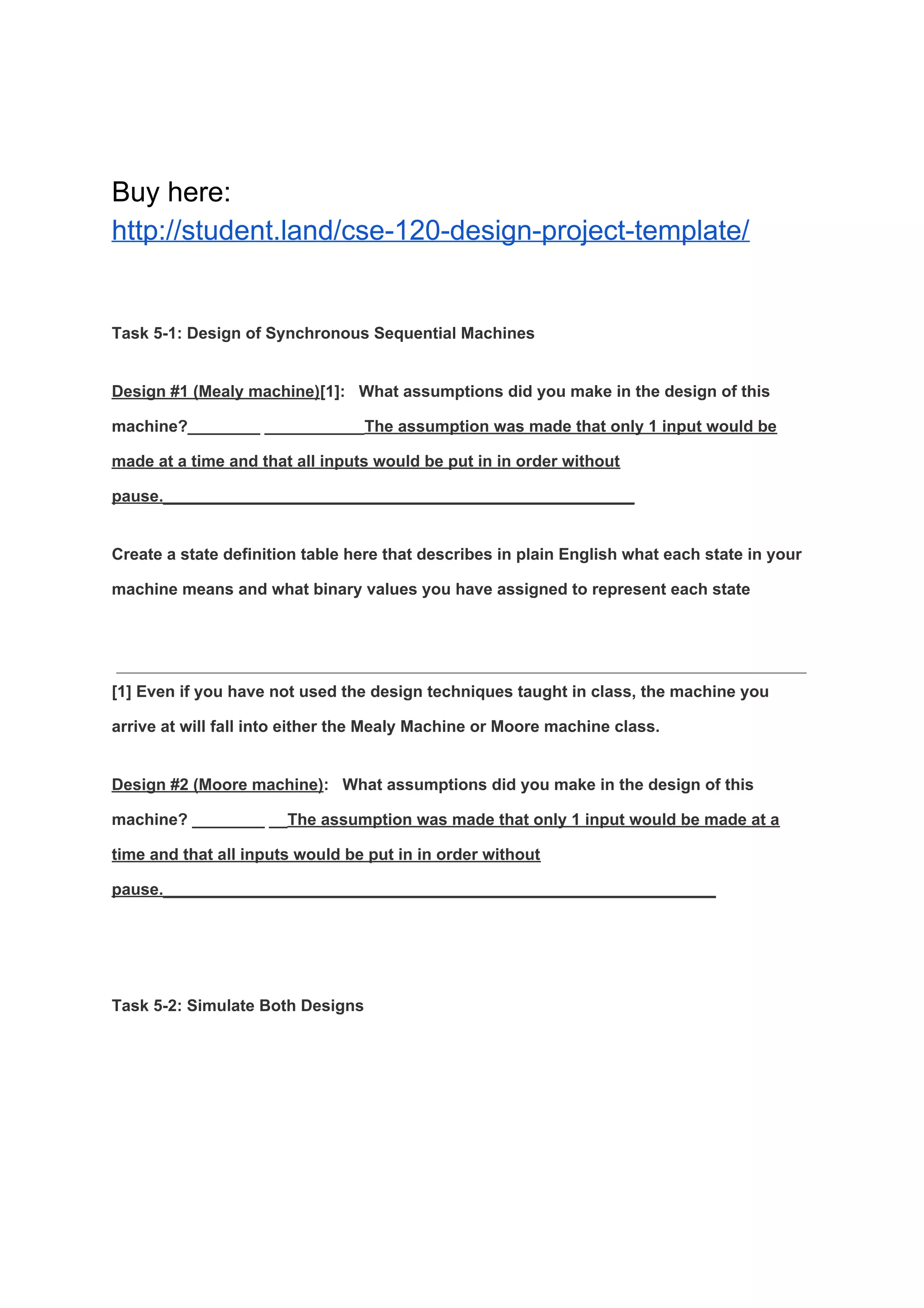 CSE 120 Design Project Template | PDF