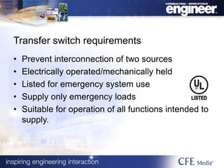 Critical power: Transfer switches and switchgear | PPTX