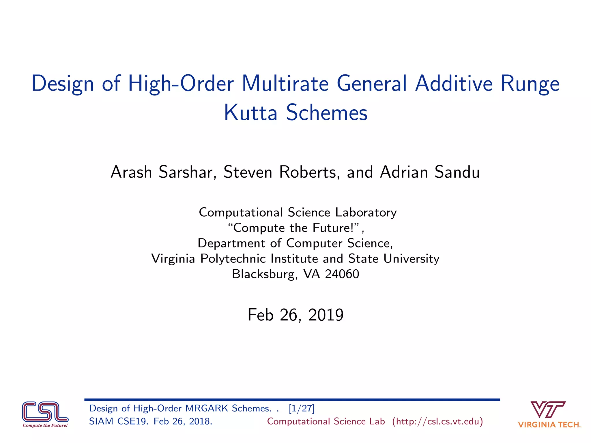 Design of High Order Multirate GARK Schemes | PDF | Graphics Software | Computer Software and ...