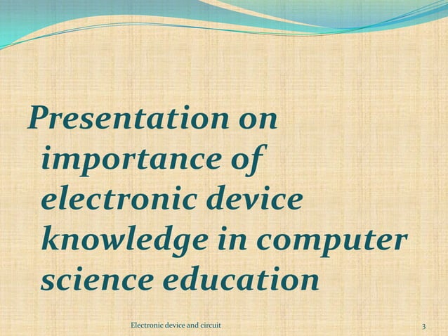 Electronic device and circuit presentation | PDF