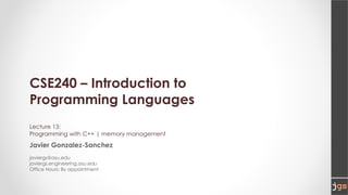 201801 CSE240 Lecture 13 | PDF | Programming Languages | Computing