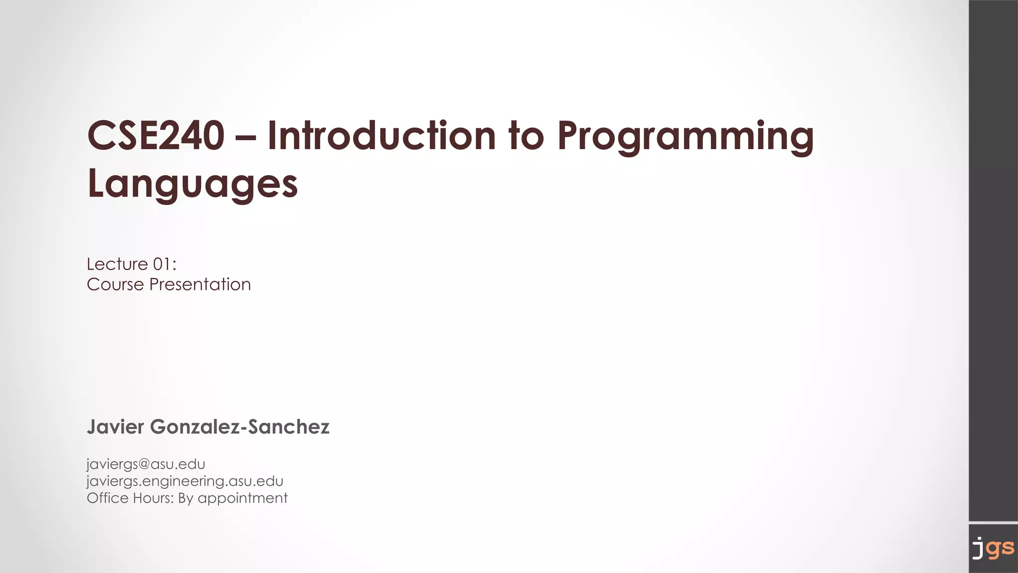 201801 CSE240 Lecture 01 | PDF | Programming Languages | Computing