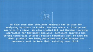 Sentiment Analysis Using Product Review | PPTX