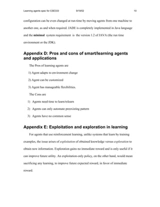 CSE333 project initial spec: Learning agents | PDF