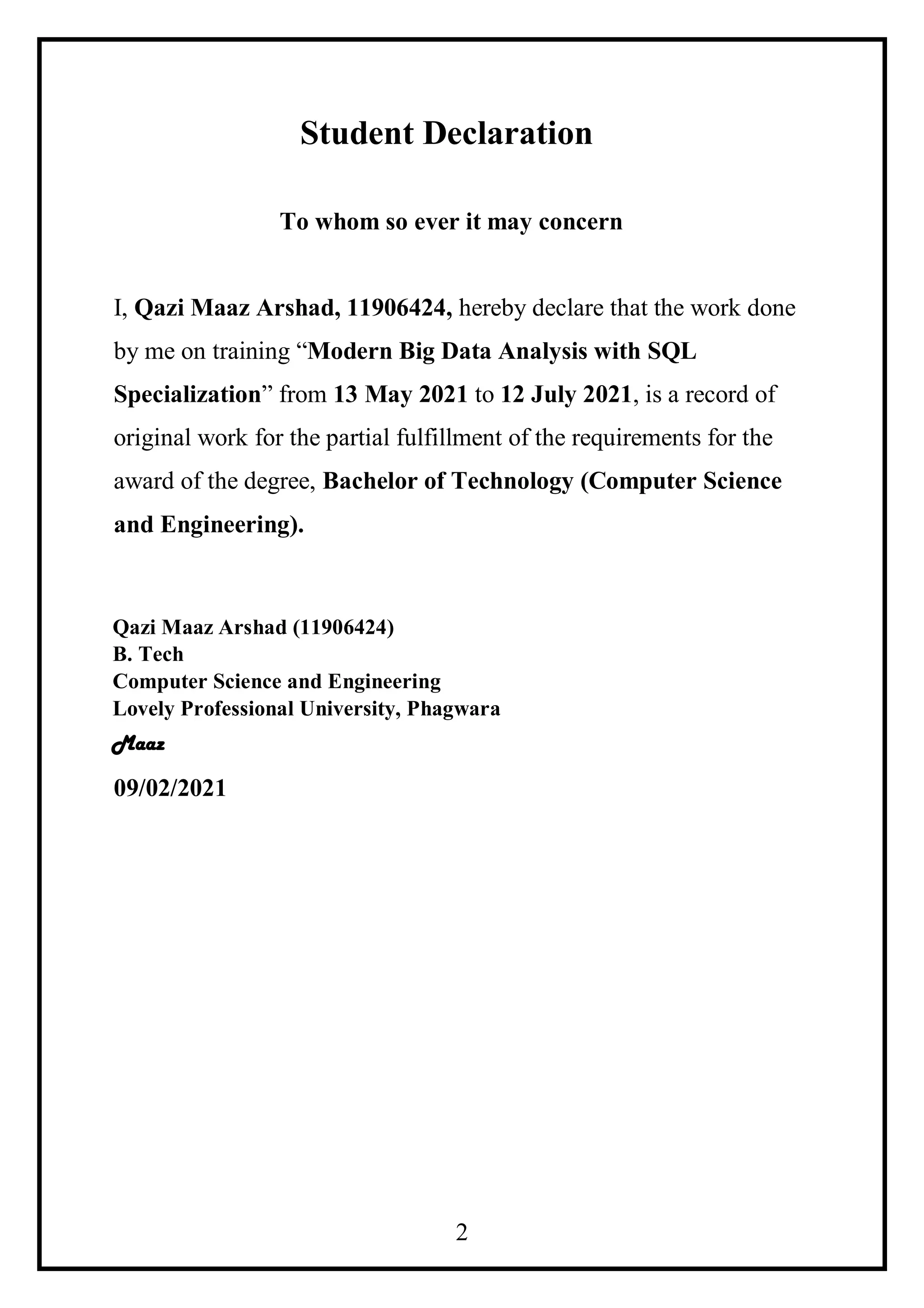 Cse443 Project Report - LPU (Modern Big Data Analysis with SQL ...