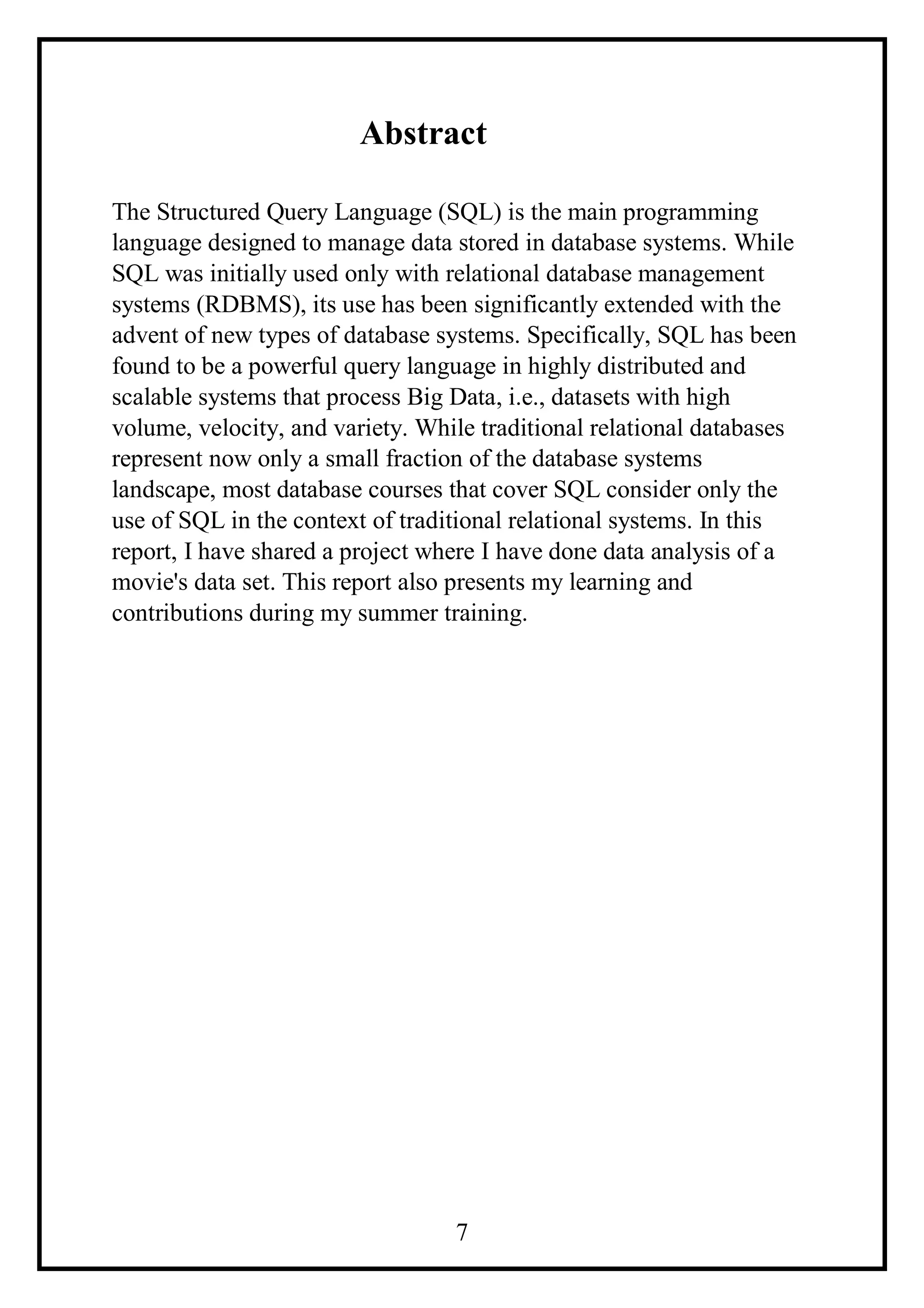 Cse443 Project Report - LPU (Modern Big Data Analysis with SQL ...