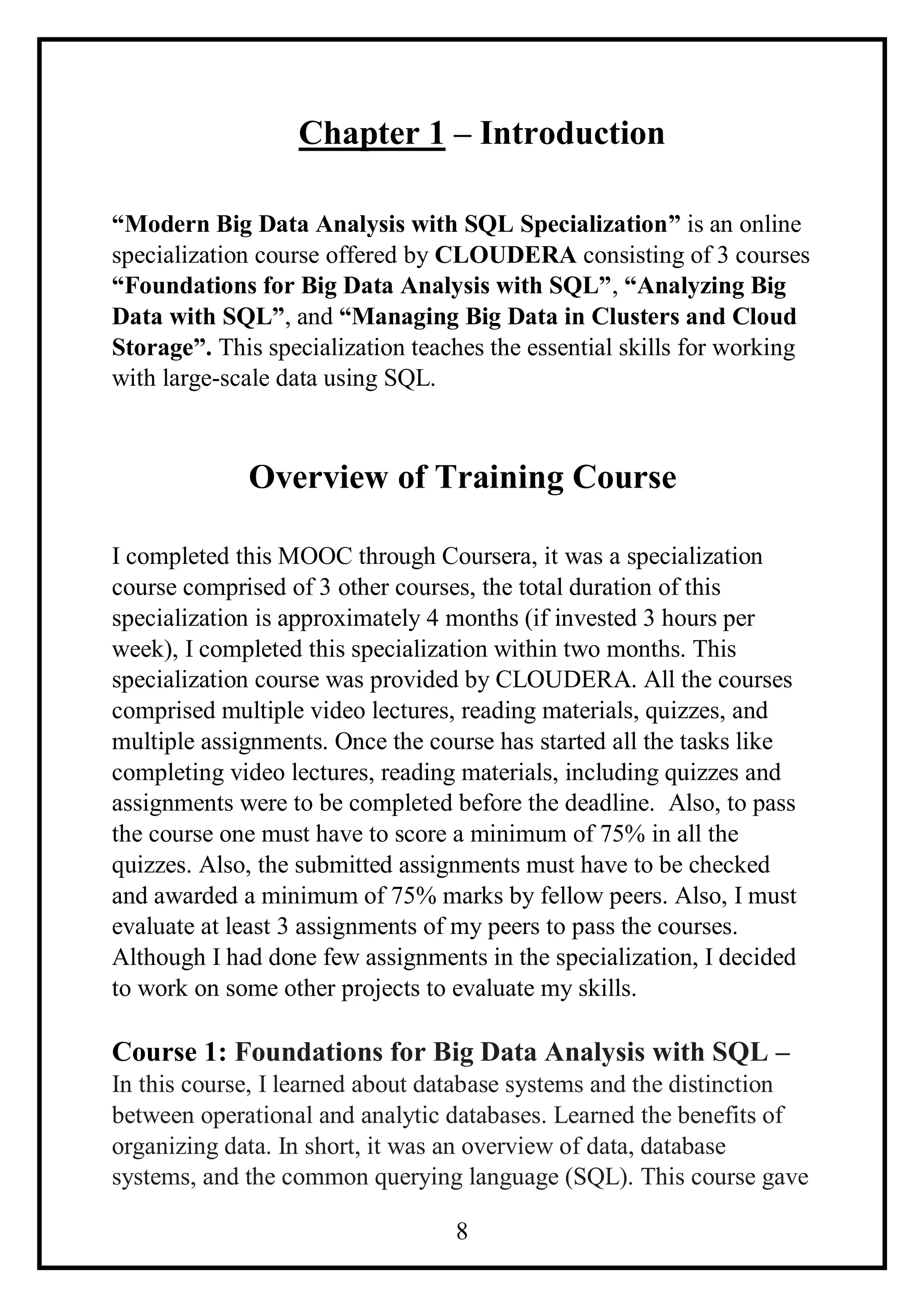 Cse443 Project Report - LPU (Modern Big Data Analysis with SQL Specialization) | PDF