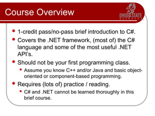 CSharp_01_CLROverview_and Introductionc# | PPT