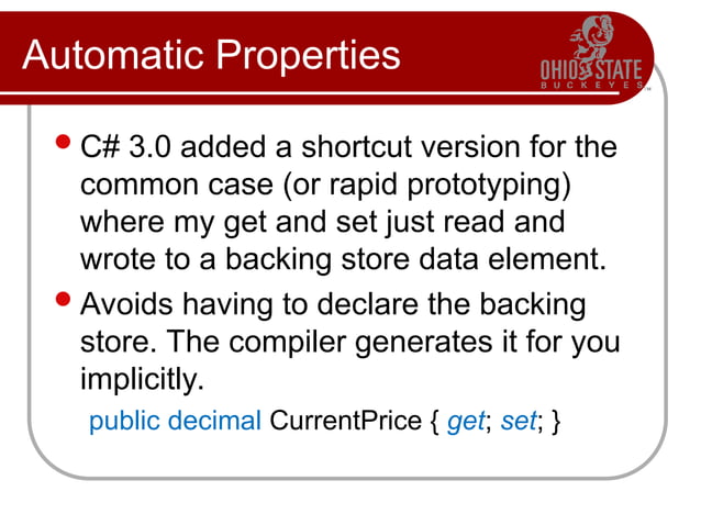 CSharp_03_Properties_introductionwithexamples | PPT CSharp_03_Properties_introductionwithexamples | PPT