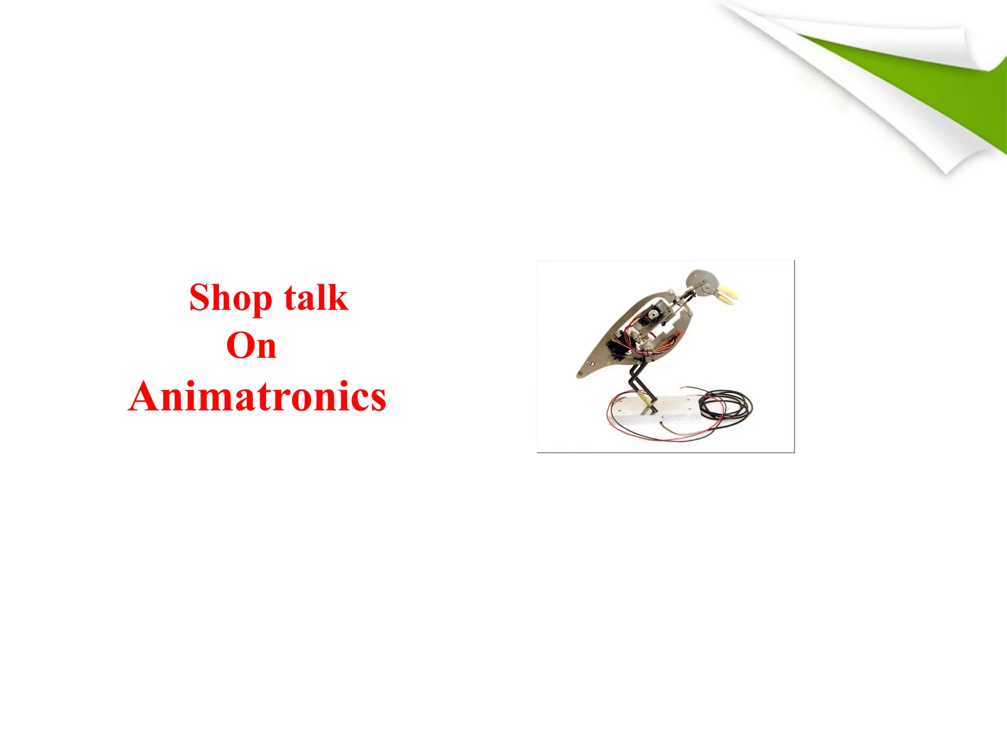 animatronics introduction and formation of animatronix | PPT