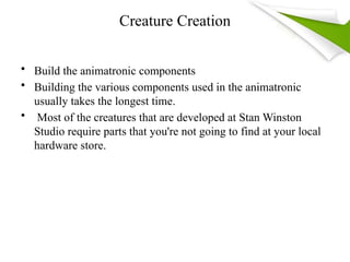 animatronics introduction and formation of animatronix | PPT