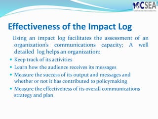 The Impact Log: A Communications Monitoring Tool | PPTX