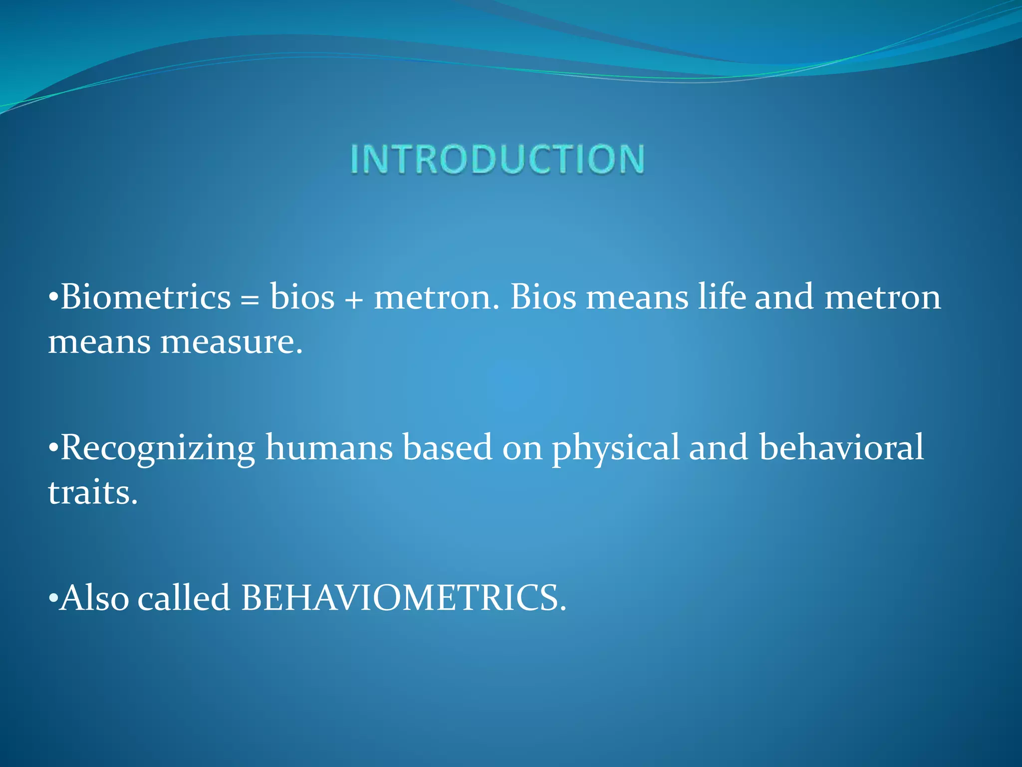 Biometric Security Systems ppt | PPTX