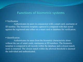 Biometric Security Systems ppt | PPTX