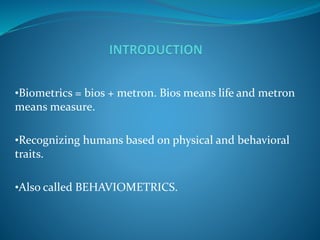 Biometric Security Systems ppt | PPTX