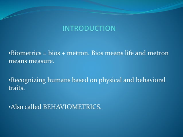 Biometric Security Systems ppt | PPTX