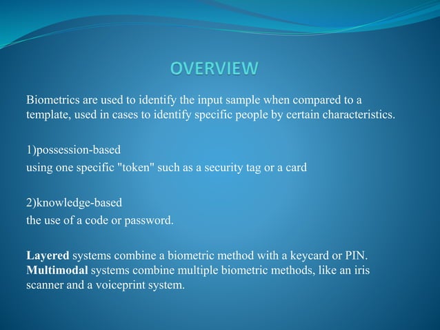 Biometric Security Systems ppt | PPTX