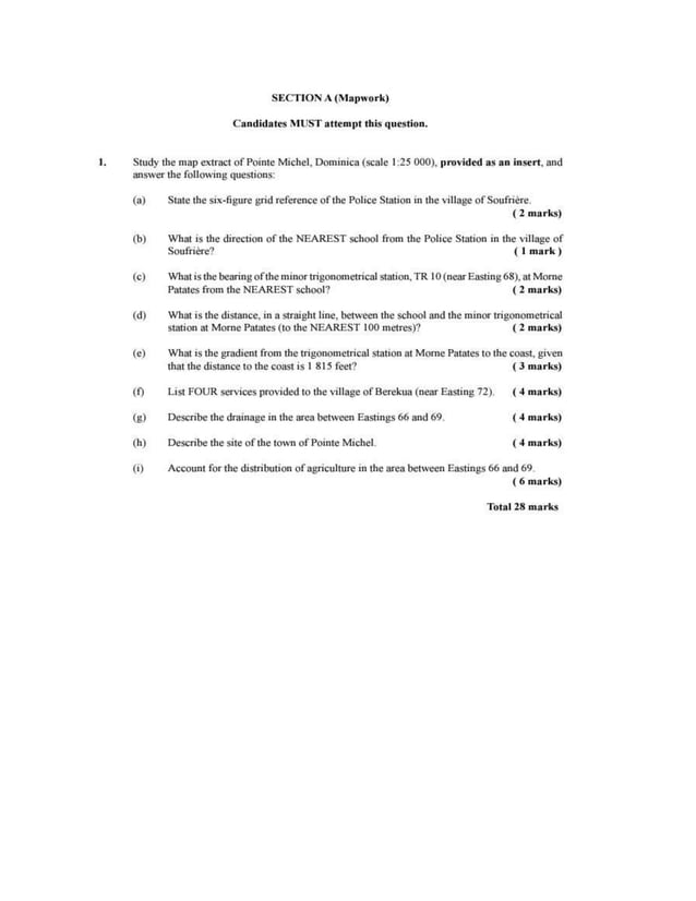 Geography CSEC pass paper 2010 | PDF