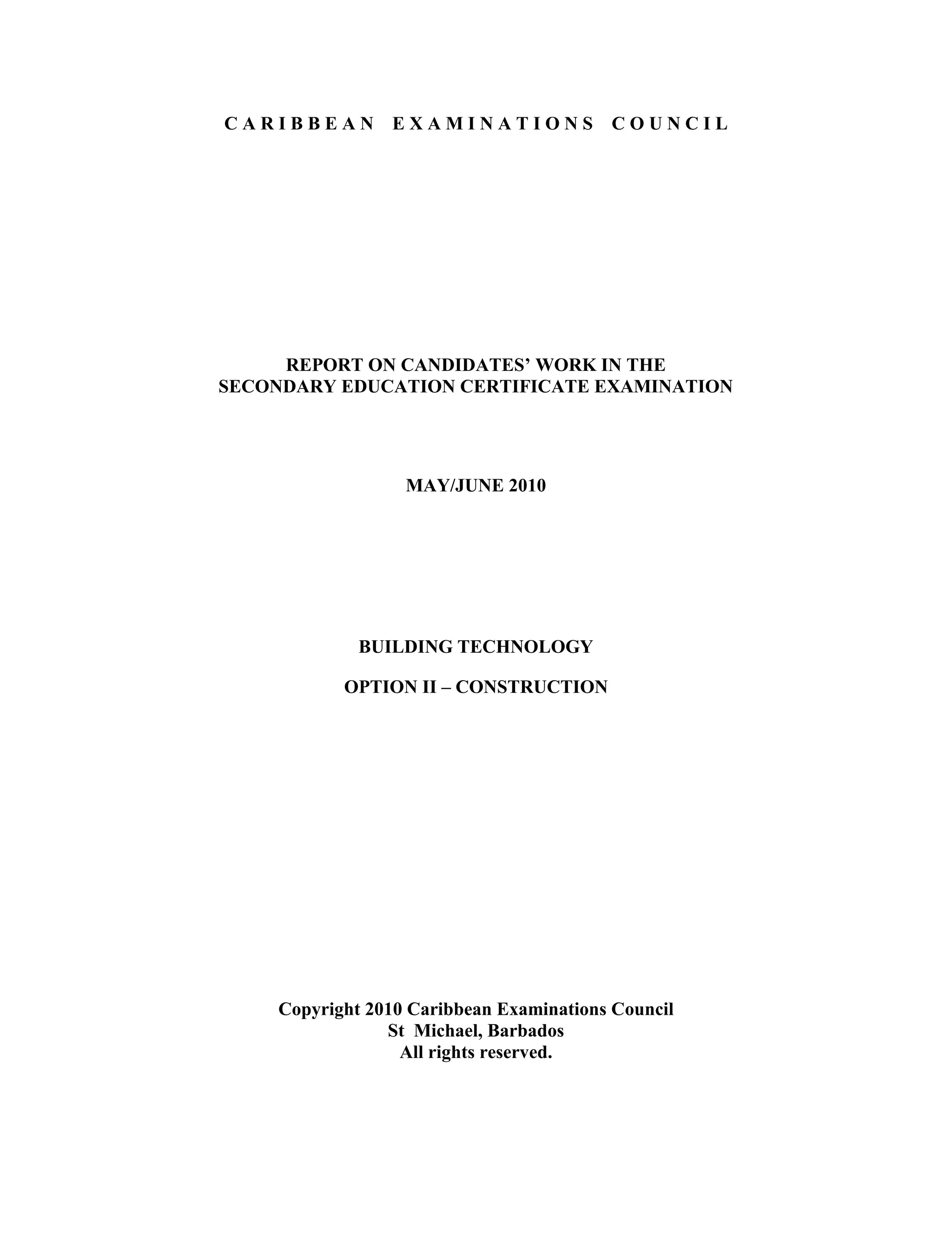 Csec 2010 jun_building_techconstruction_sr | PDF