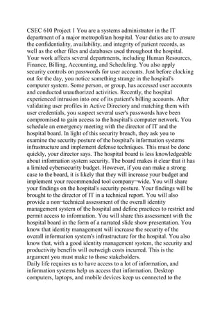 Csec 610 Believe Possibilities / snaptutorial.com