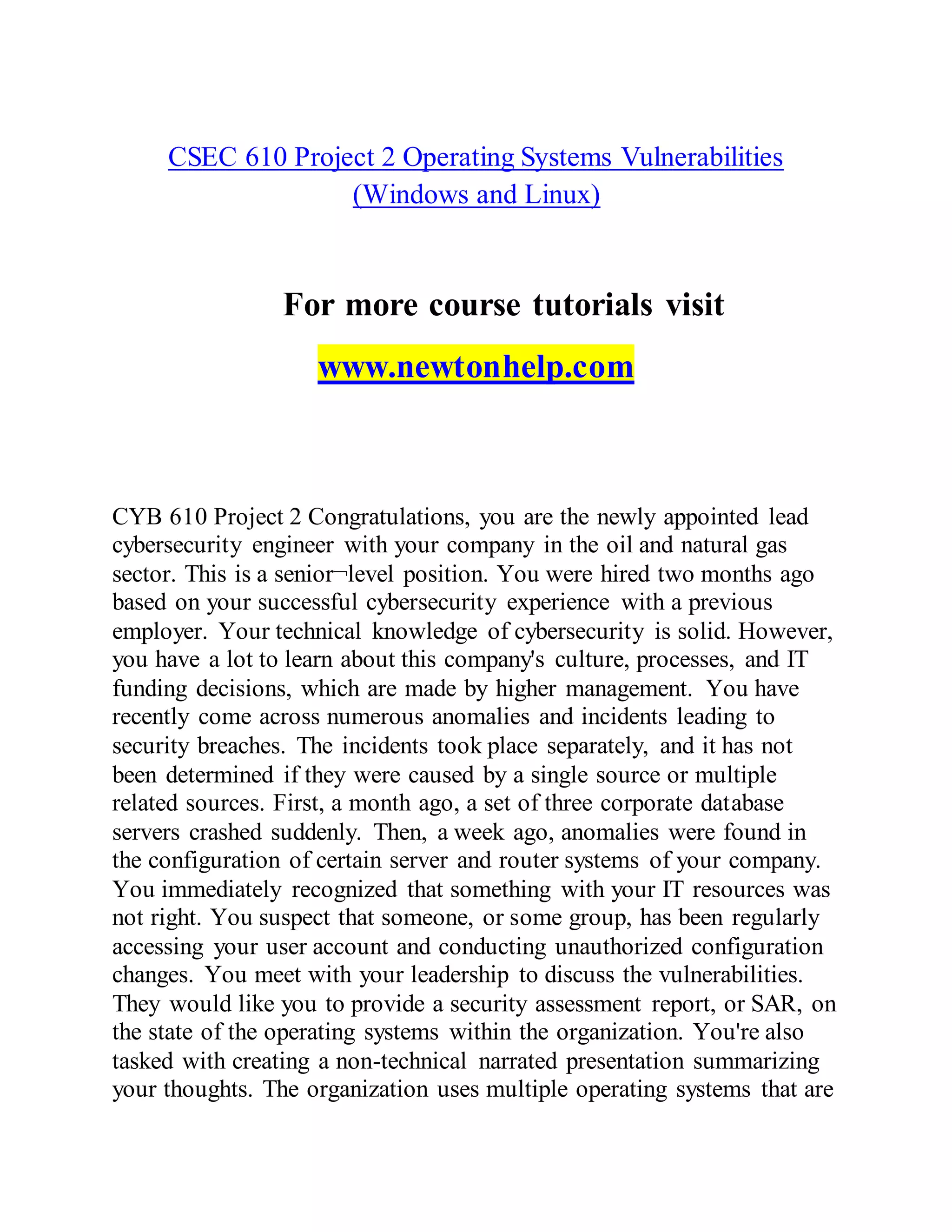 Csec 610 Extraordinary Success/newtonhelp.com