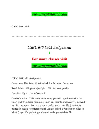 Csec 640 Enthusiastic Study / snaptutorial.com