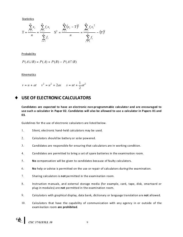 Csec Additional Mathematics Syllabus