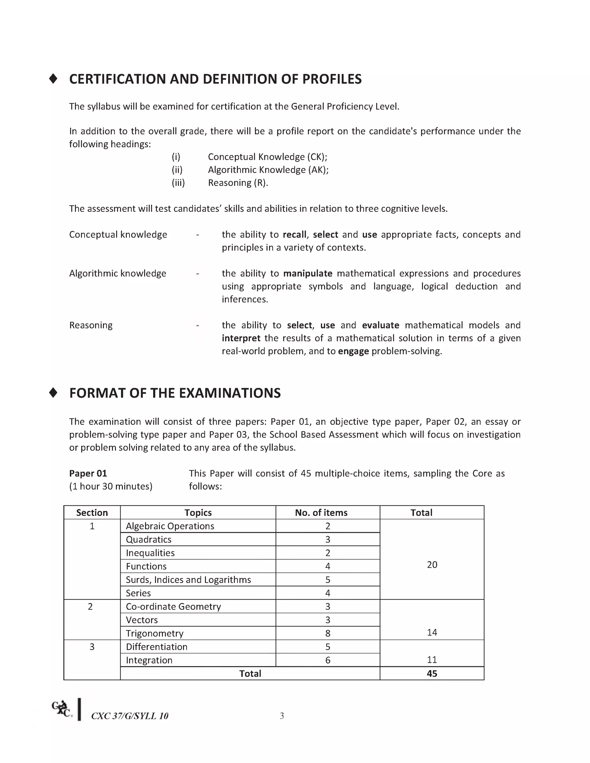 CXC CSEC Syllabus for Additional Mathematics | PDF