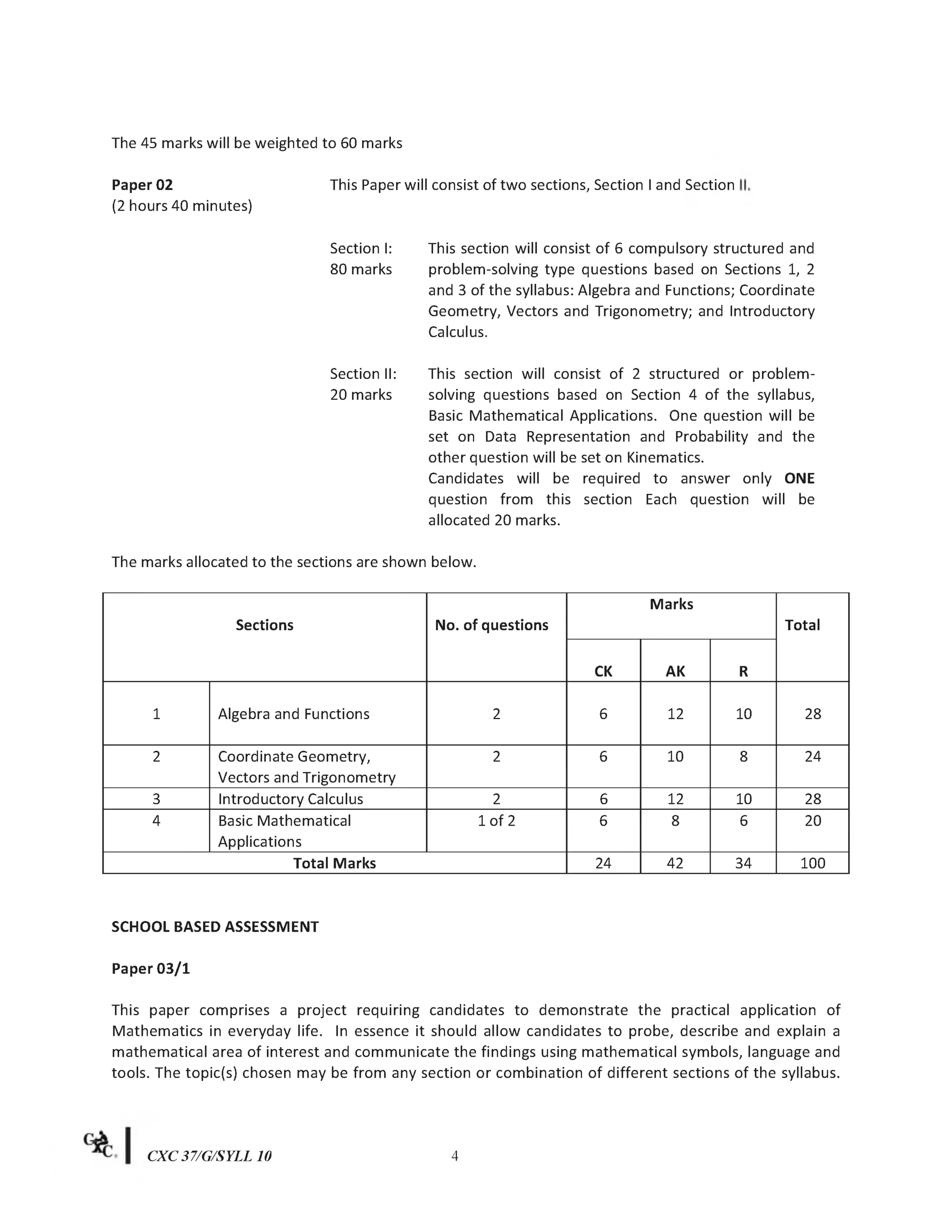CXC CSEC Syllabus for Additional Mathematics | PDF