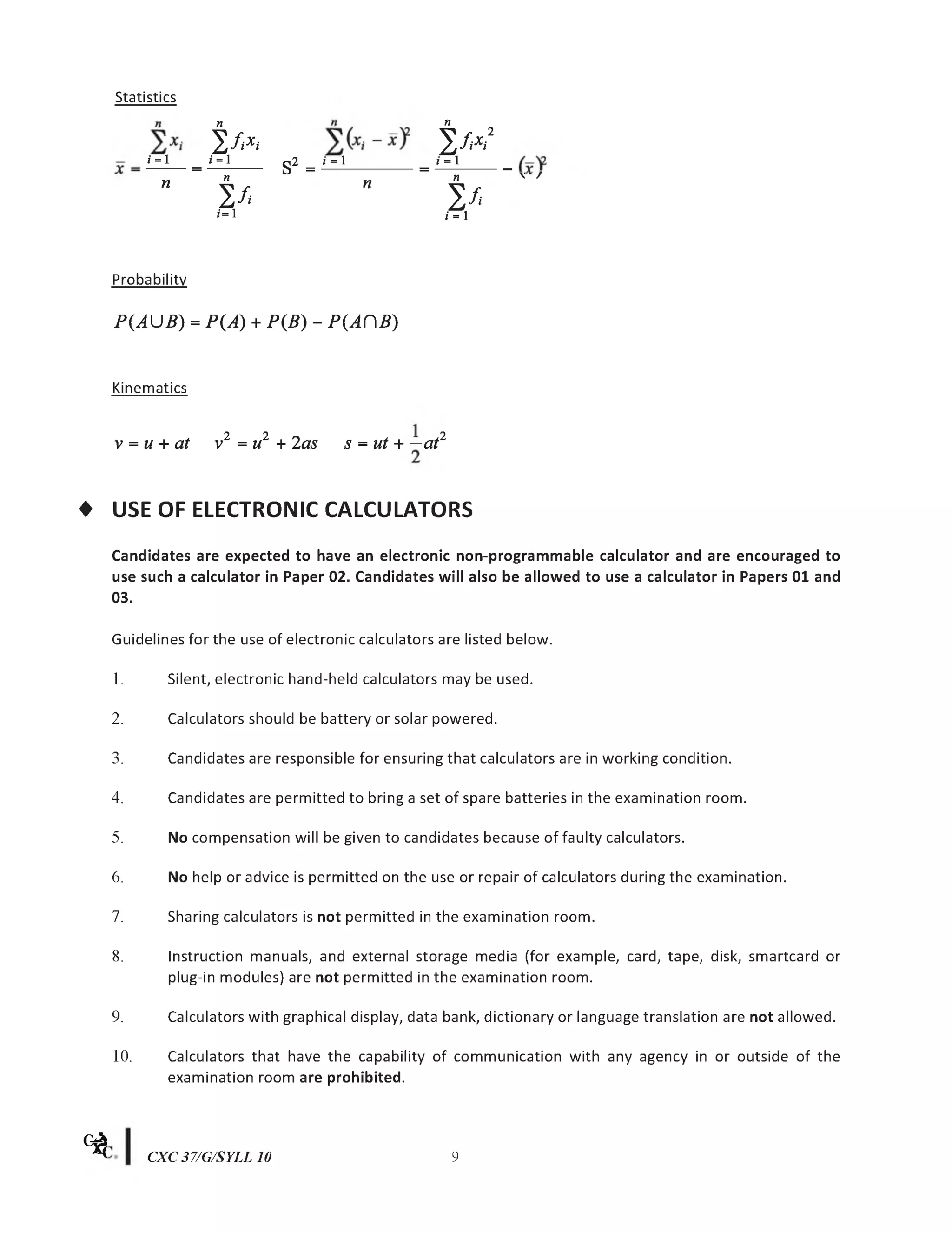 CXC CSEC Syllabus for Additional Mathematics | PDF