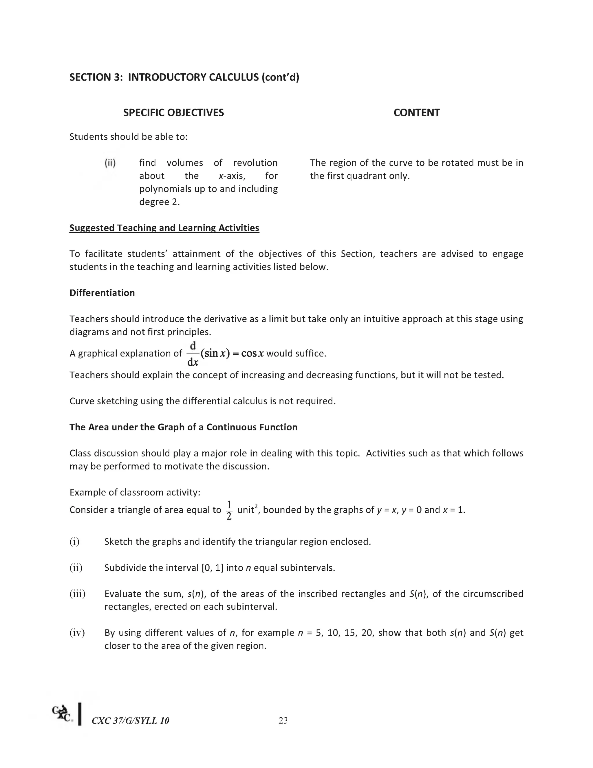 CXC CSEC Syllabus for Additional Mathematics | PDF