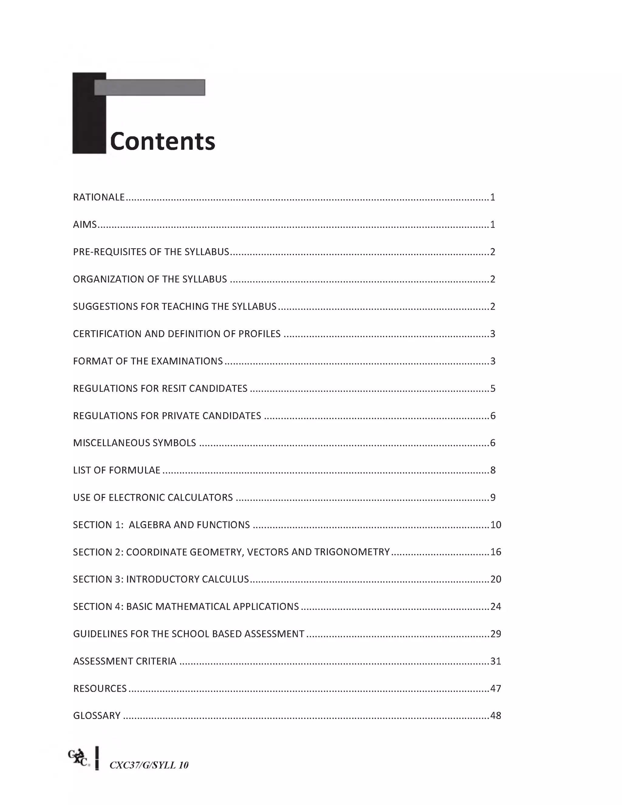 CXC CSEC Syllabus for Additional Mathematics | PDF