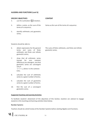 CXC CSEC Syllabus for Additional Mathematics | PDF