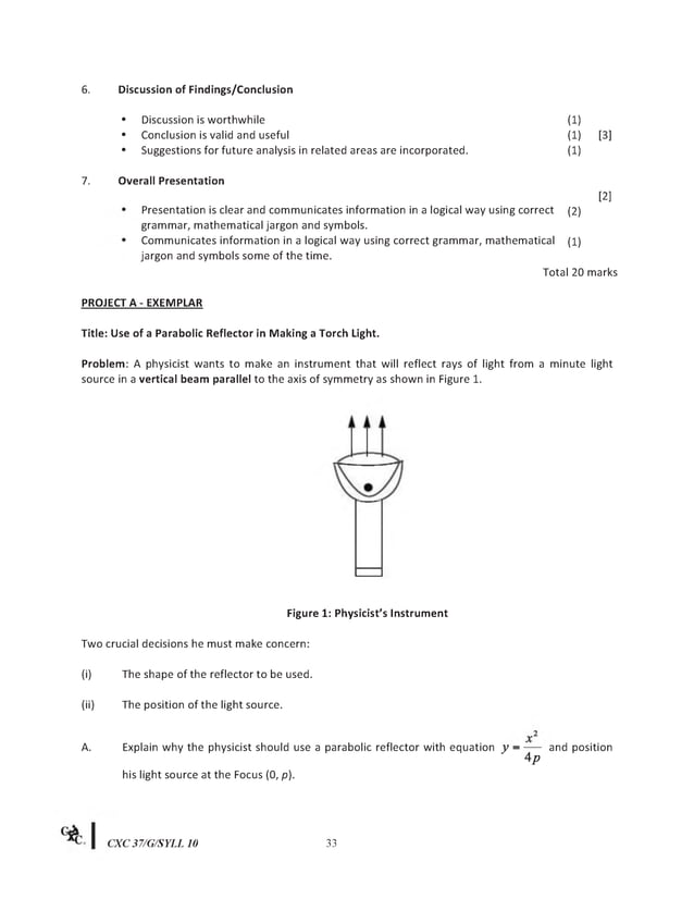 CXC CSEC Syllabus for Additional Mathematics | PDF