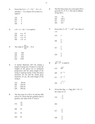 CXC CSEC Syllabus for Additional Mathematics | PDF
