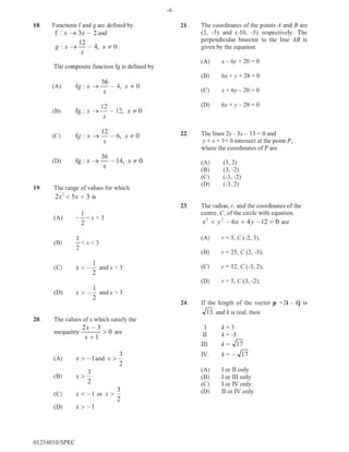 CXC CSEC Syllabus for Additional Mathematics | PDF