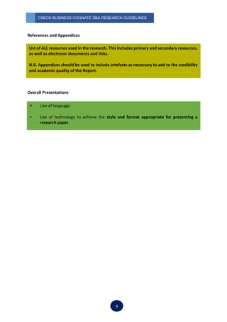 CSEC Business Cognate SBA Research Guidelines | PDF