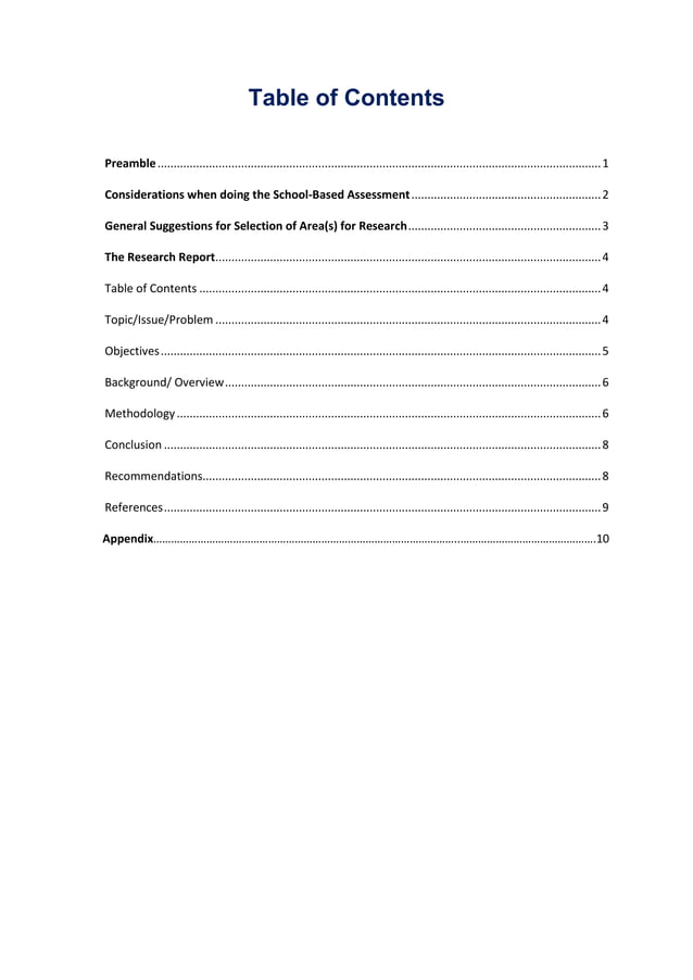 CSEC Business Cognate SBA Research Guidelines | PDF | Educational ...