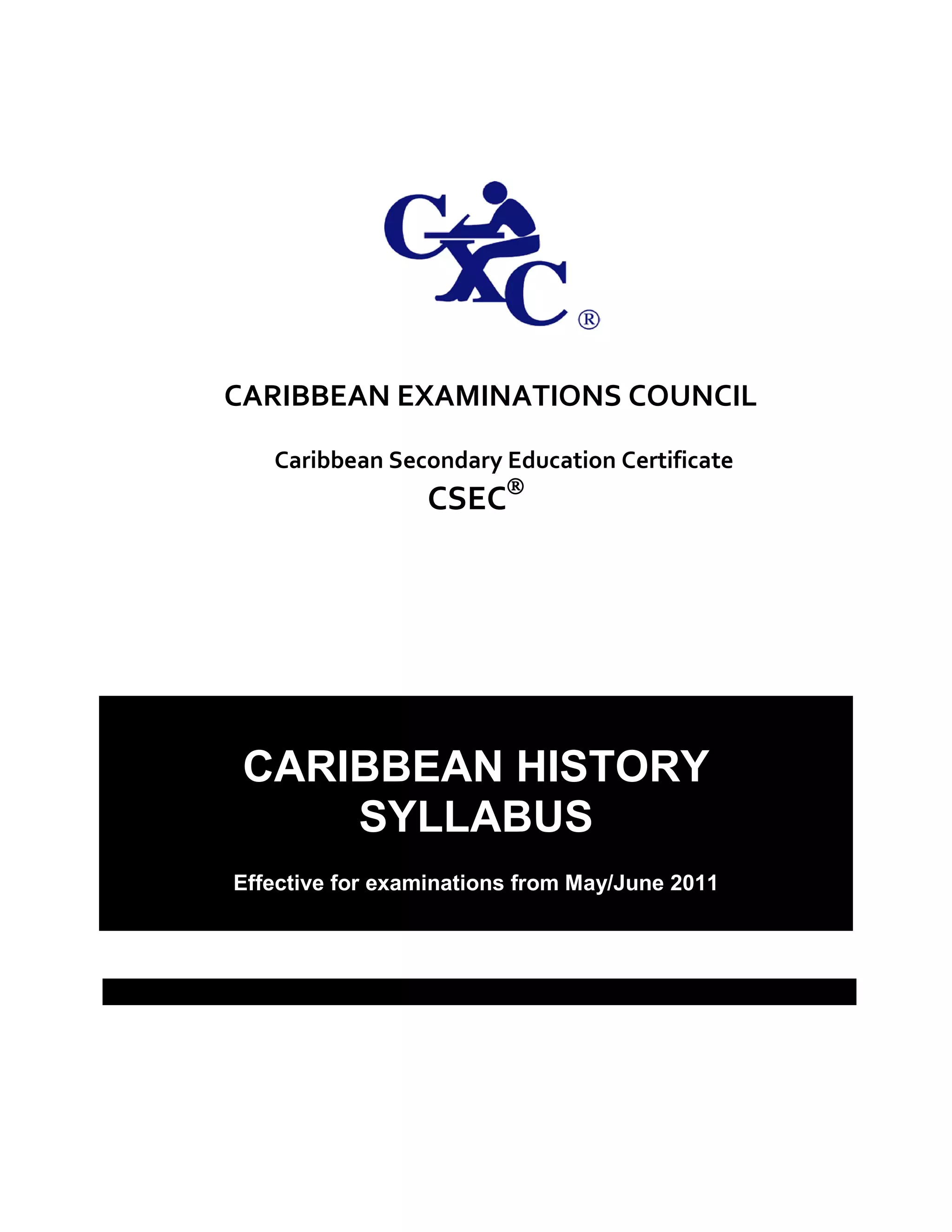 Csec caribbean history syllabus | PDF