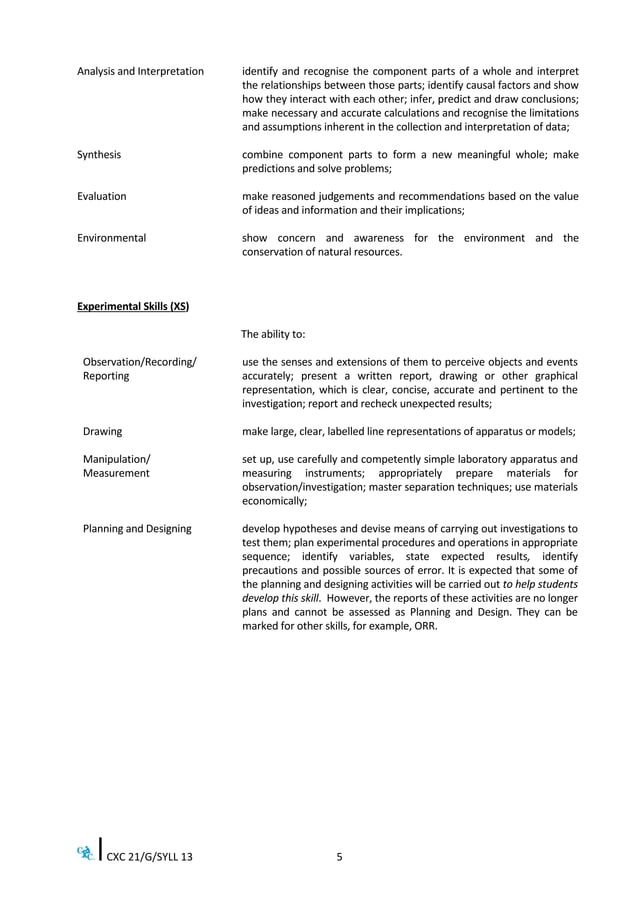 Csec chemistry syllabus 2015 | PDF | Chemistry | Science