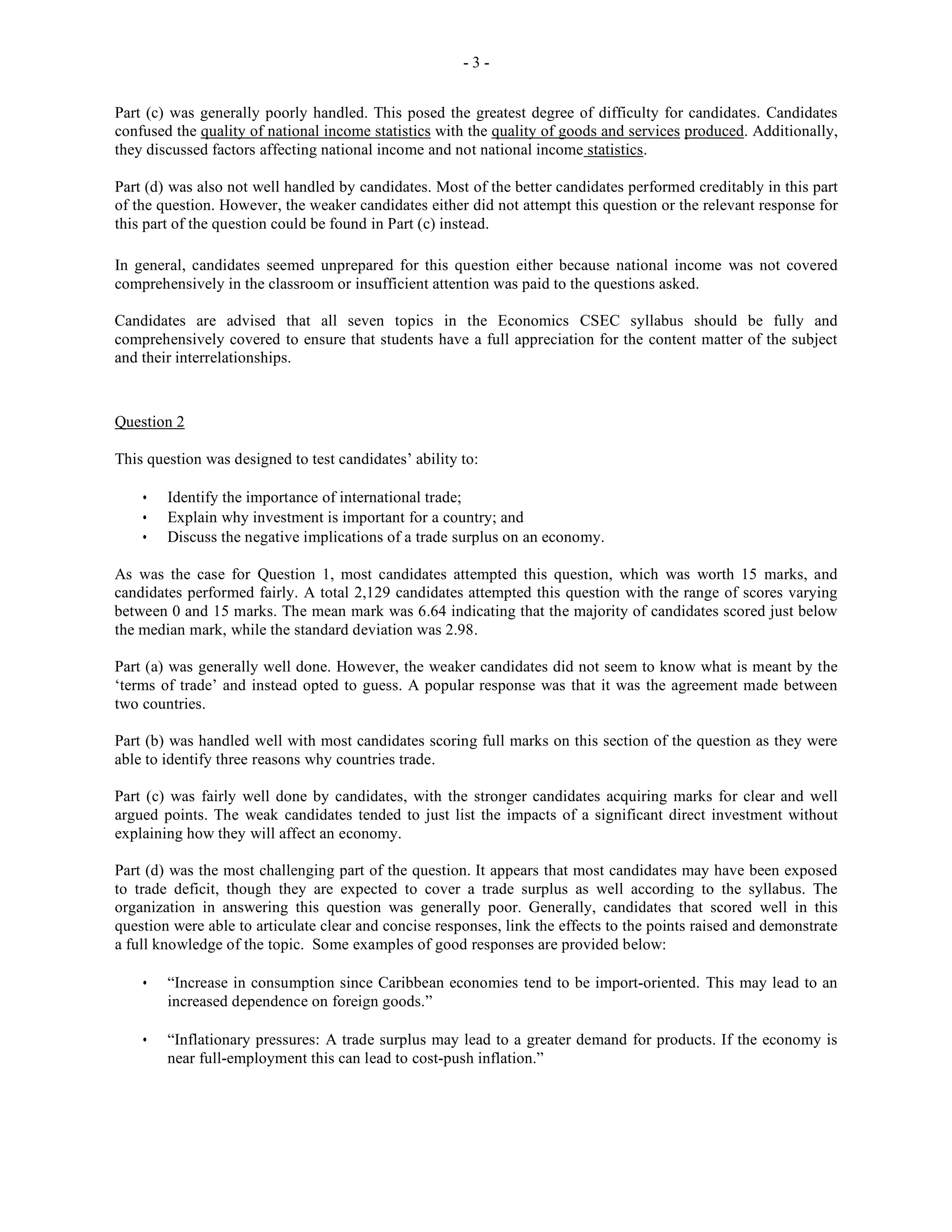 CXC CSEC Syllabus for Economics | PDF