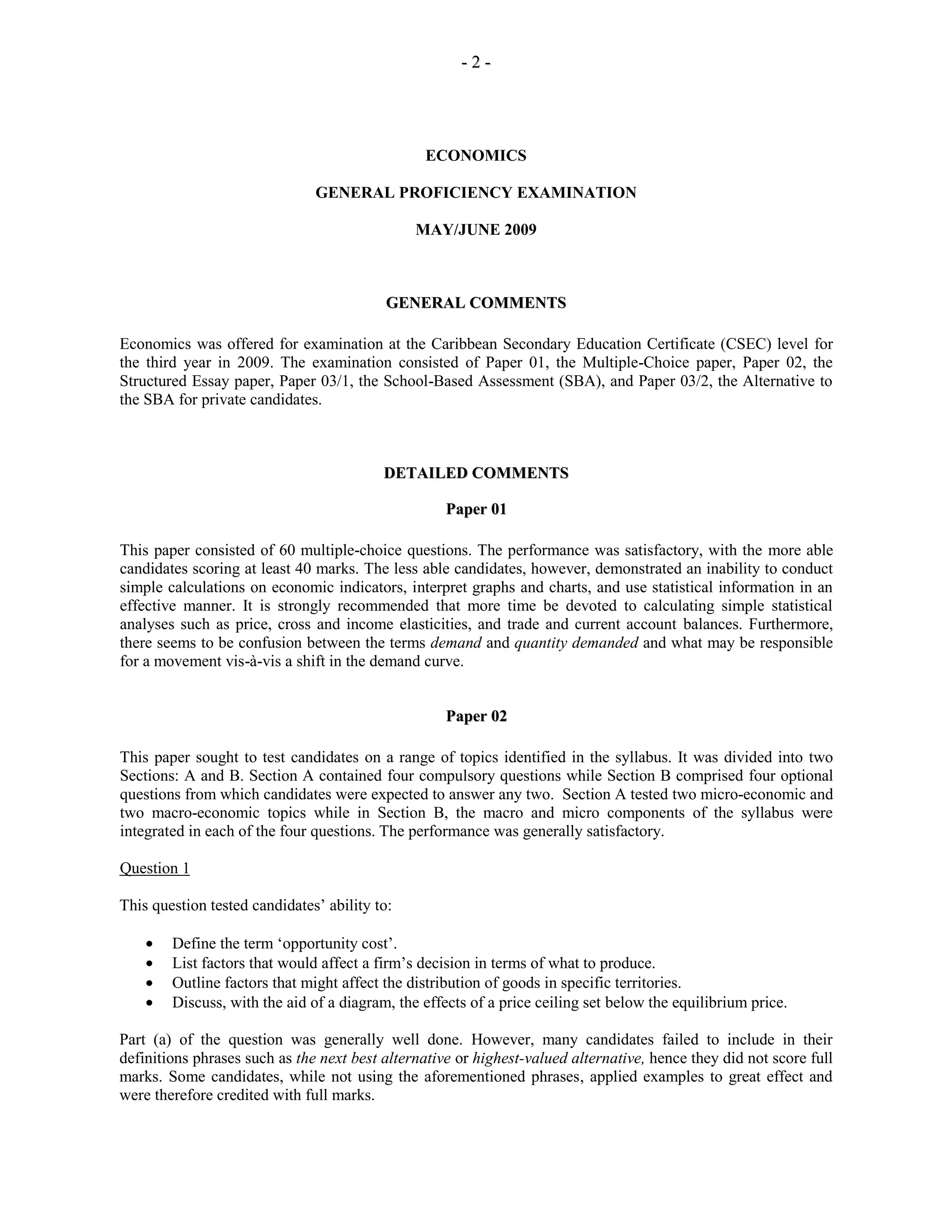 CXC CSEC Syllabus for Economics | PDF