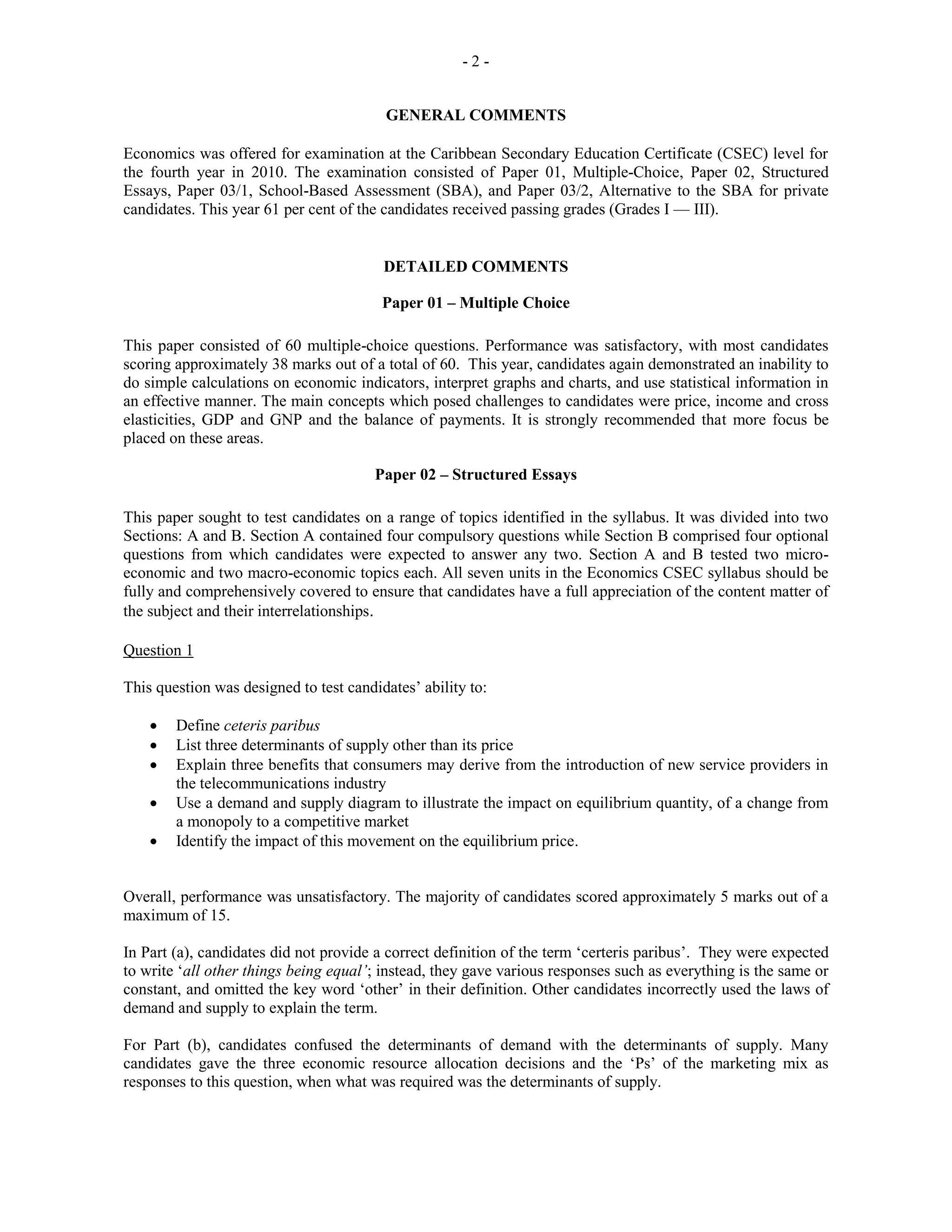 CXC CSEC Syllabus for Economics | PDF