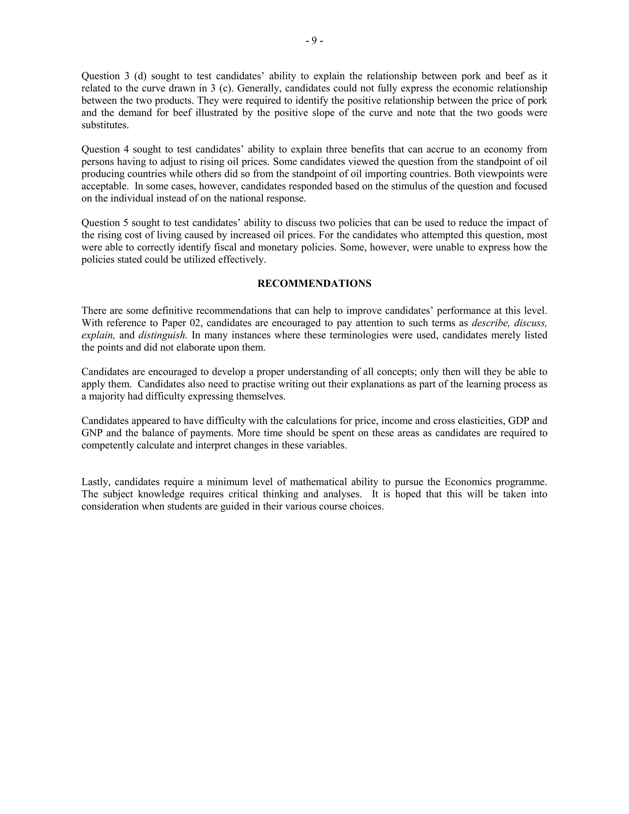 CXC CSEC Syllabus for Economics | PDF