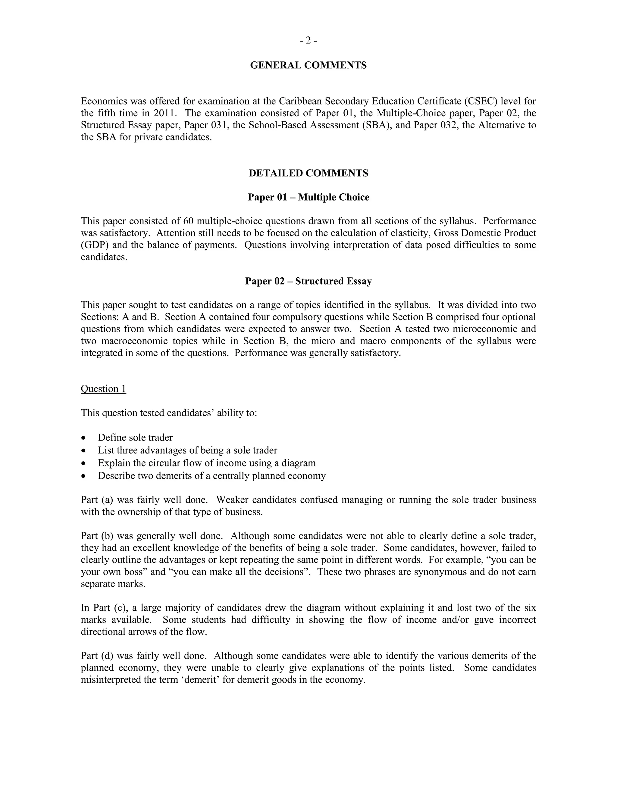 CXC CSEC Syllabus for Economics | PDF