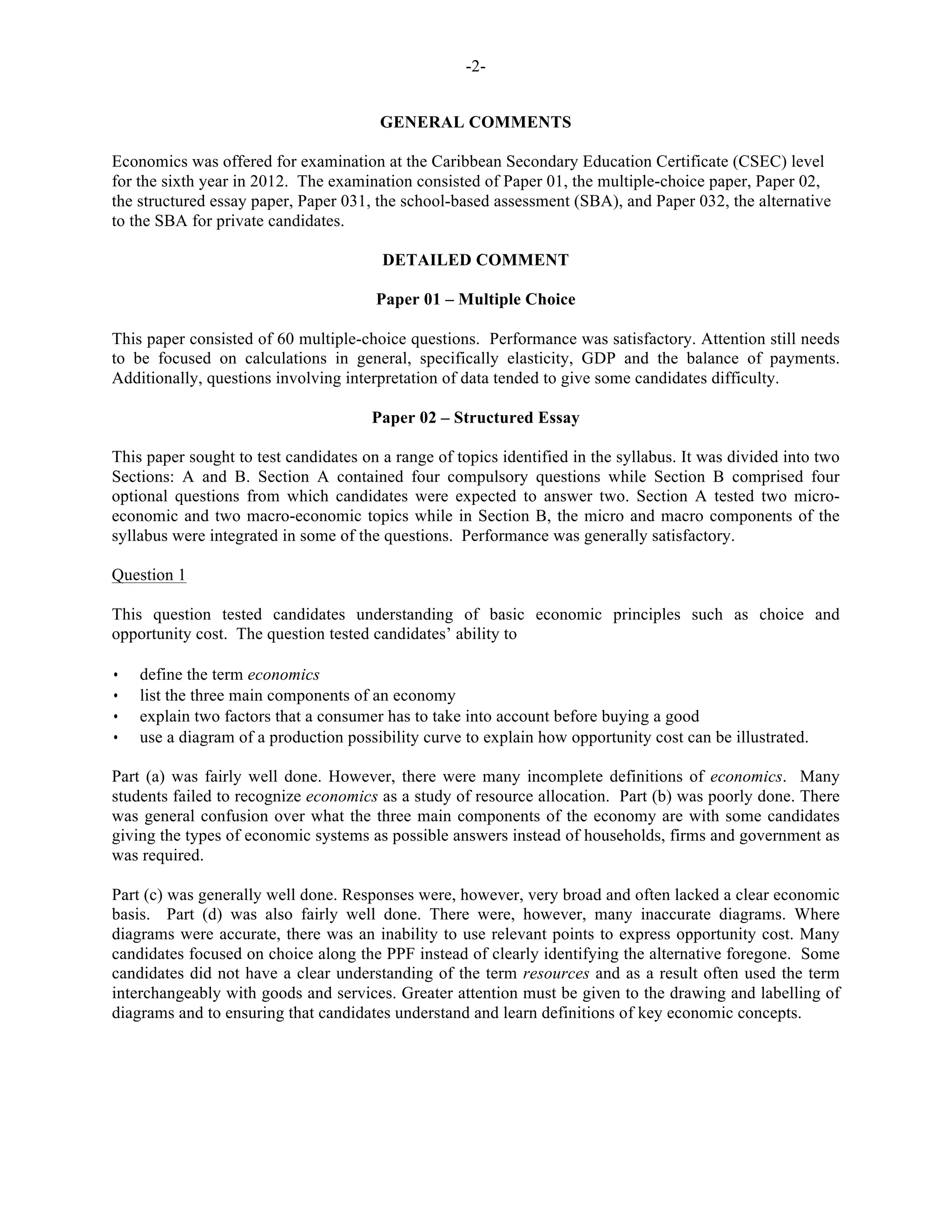 CXC CSEC Syllabus for Economics | PDF