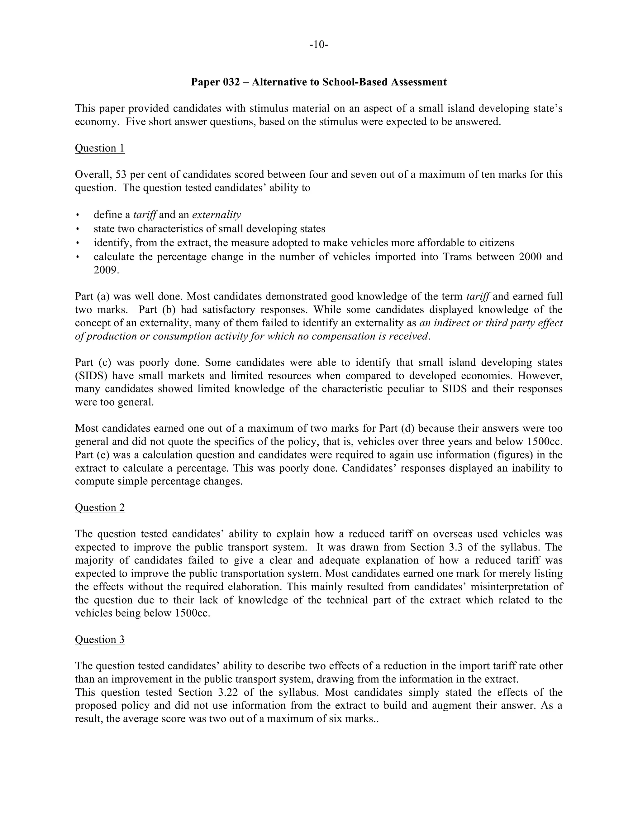 CXC CSEC Syllabus for Economics | PDF